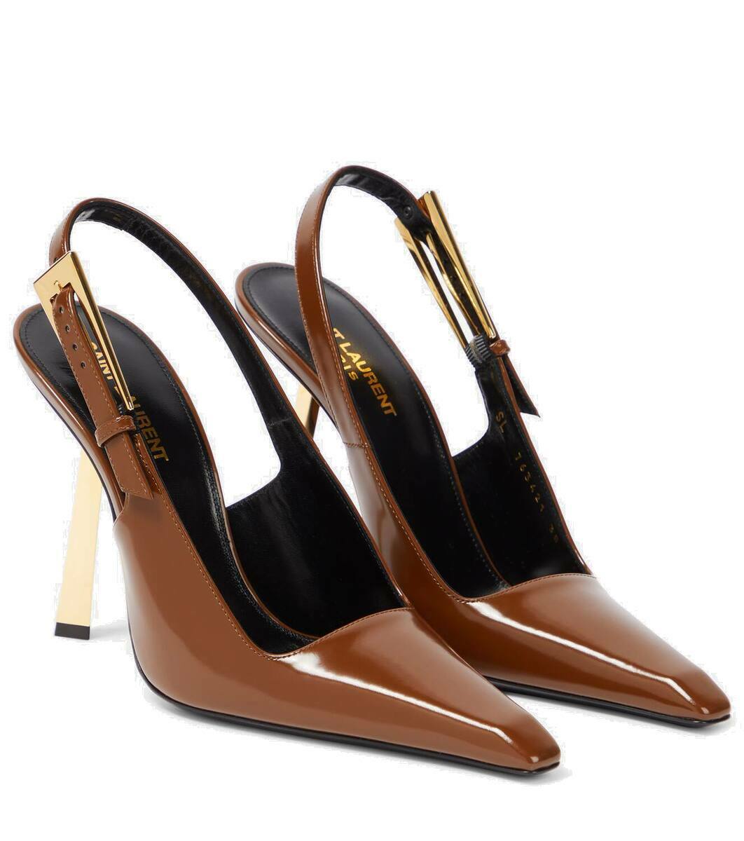 Saint Laurent Lee patent leather slingback pumps Saint Laurent