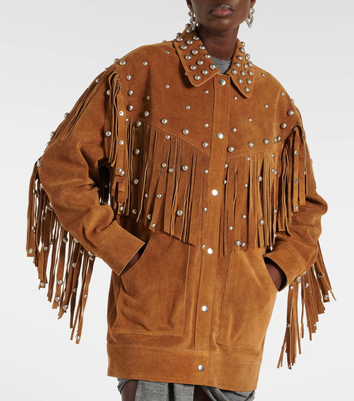 Isabel Marant Fenzy embellished fringed suede jacket Isabel Marant