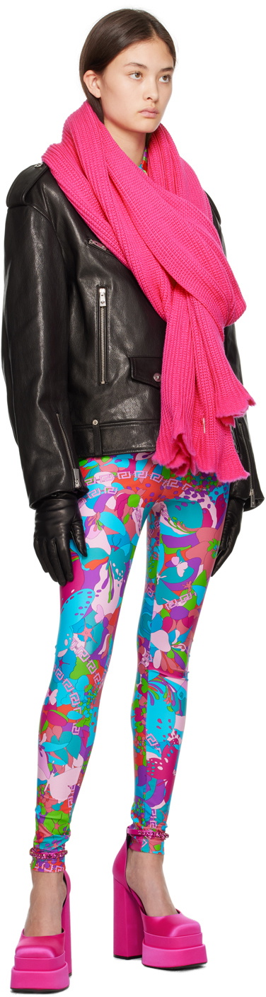 Versace Pink Medusa Safety Pin Scarf Versace