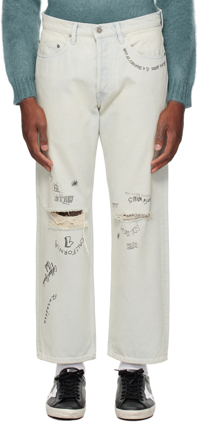 Golden Goose Blue Distressed Jeans Golden Goose Deluxe Brand