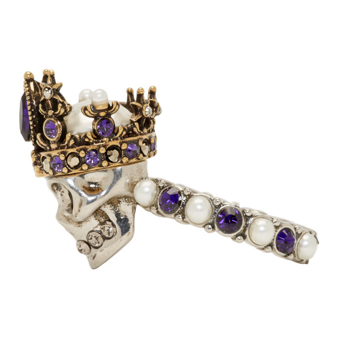 Alexander McQueen Silver Queen Skull Ring Alexander McQueen
