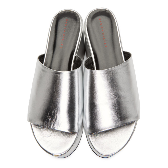 Simon Miller Silver Blackout Platform Sandals Simon Miller
