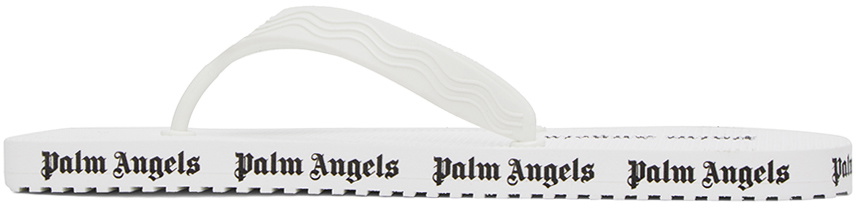 Palm Angels White Logo Sandals Palm Angels