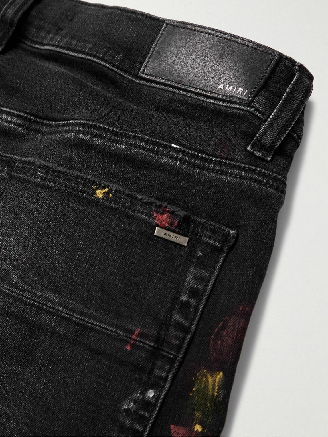 AMIRI - Skinny-Fit Paint-Splattered Jeans - Black Amiri