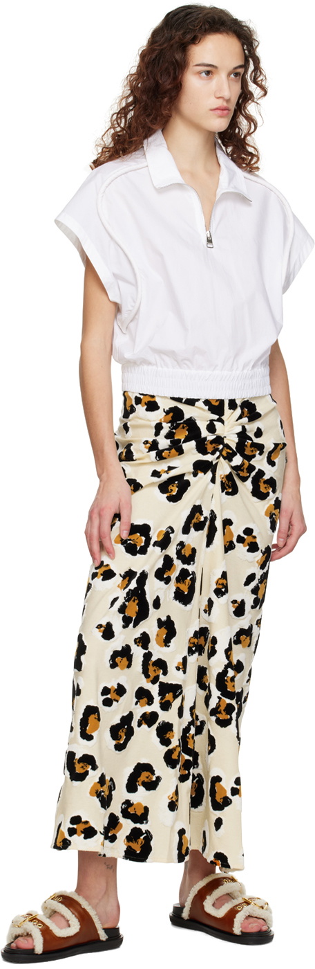 Marni Off-White Leopard Midi Skirt Marni