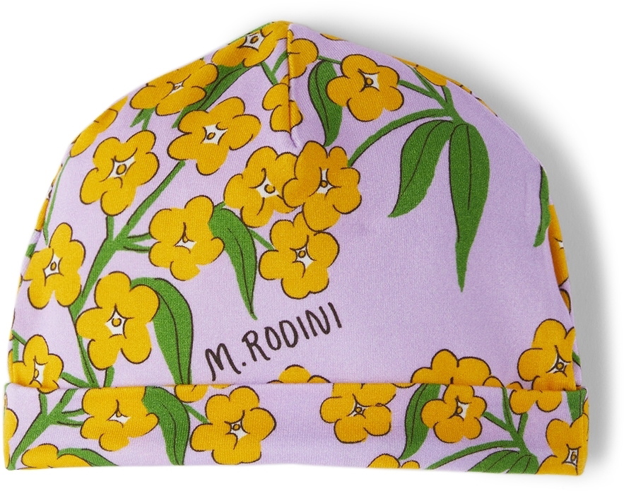 Mini Rodini Baby Purple Alpine Flowers Beanie Mini Rodini