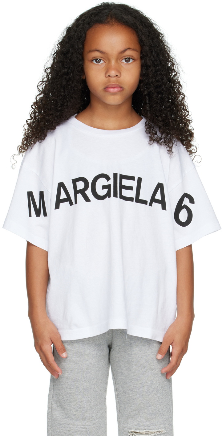 MM6 Maison Margiela Kids White Print T-Shirt MM6 Maison Margiela
