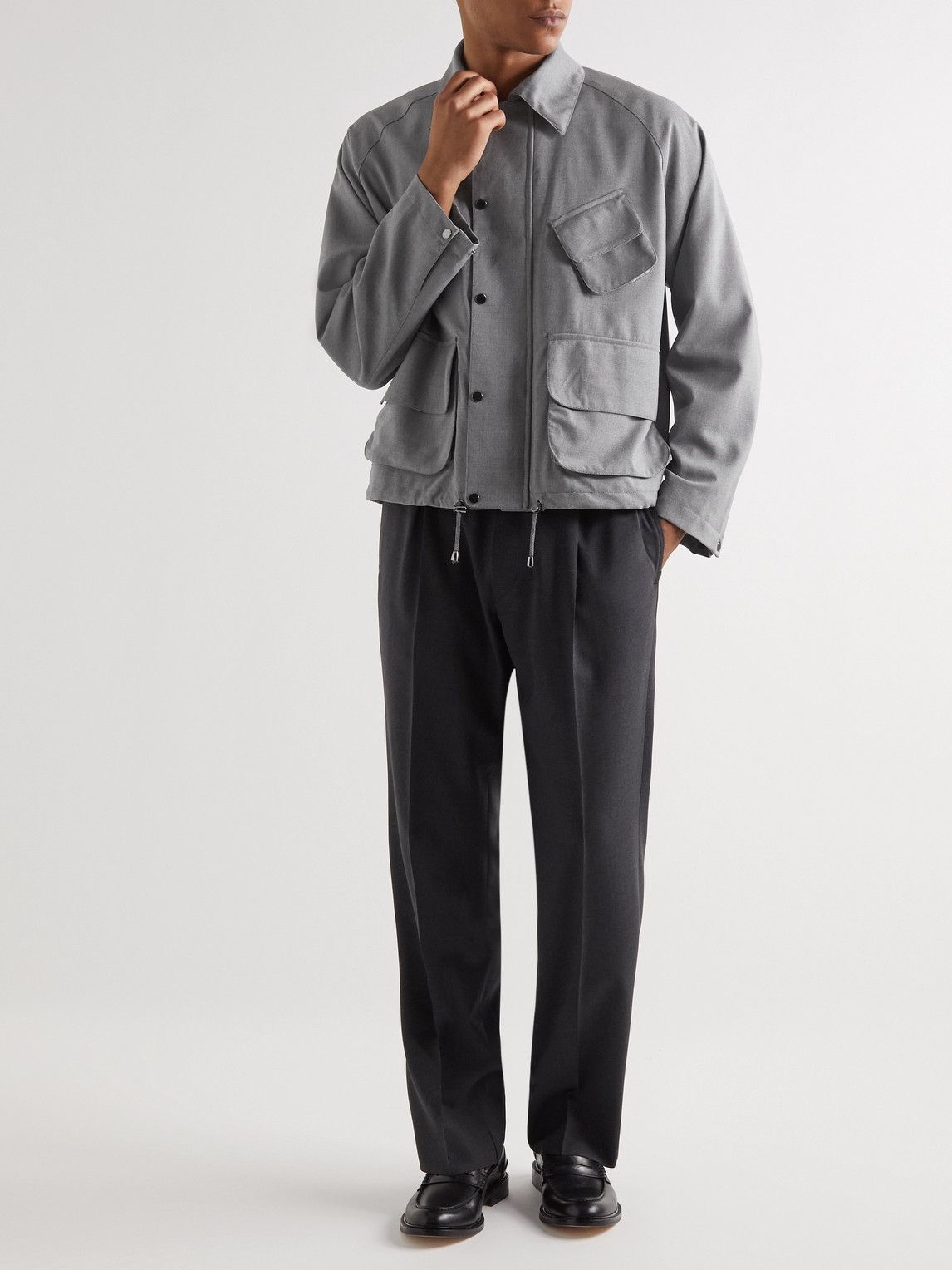 Stoffa - Wool Blouson Jacket - Gray