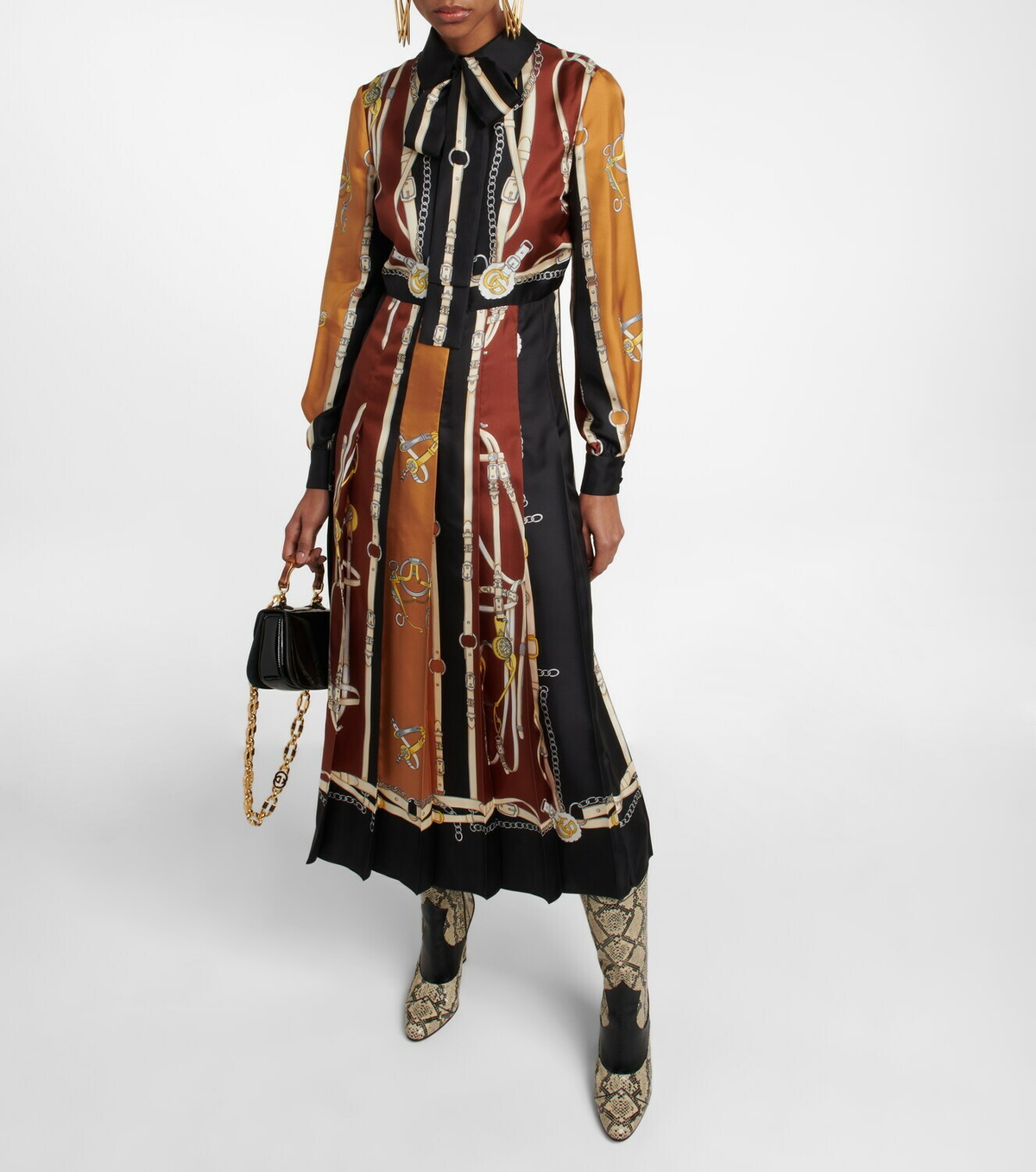 Gucci - Equestrian printed silk maxi dress Gucci