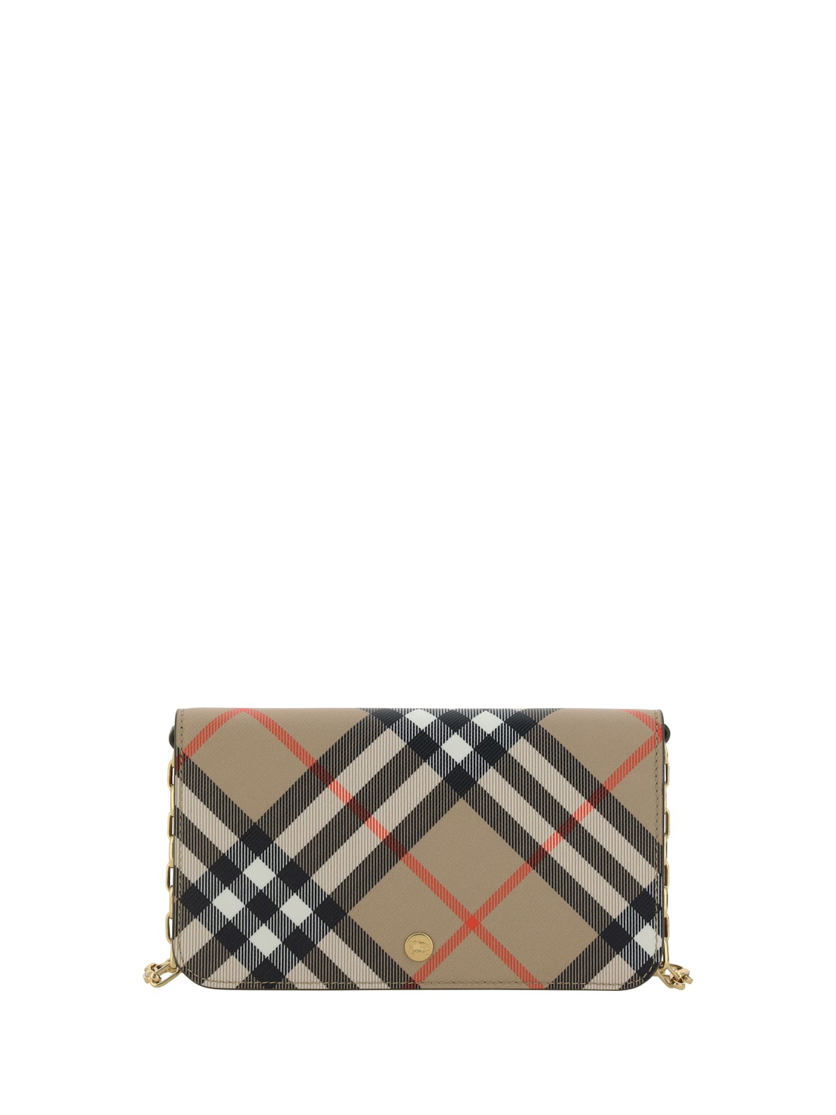 Burberry Checked Folded-top Chain Strap Wallet Burberry