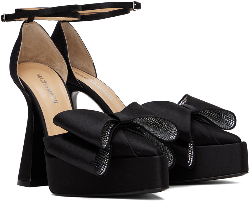 MACH & MACH Black 'Le Cadeau' 140 Platform Heels MACH & MACH