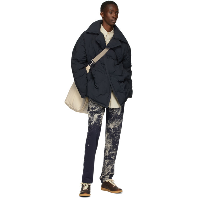 Maison Margiela Navy Paint Splatter Trousers Maison Margiela