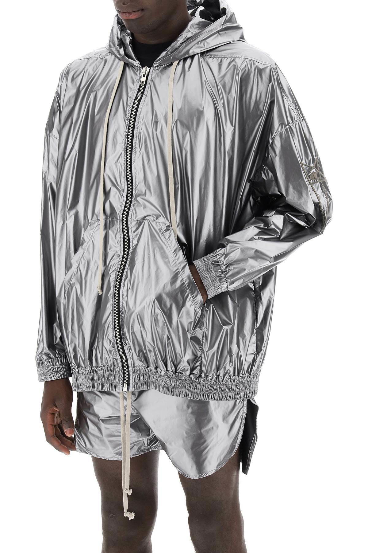 RICK OWENS metallic jumbo jacket by jason rick owens and Silver Rick Owens
