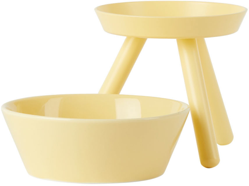 Pets So Good Yellow Tall Oreo Table Pet Bowl