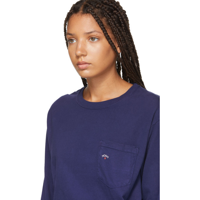 Noah NYC Navy Pocket Long Sleeve T-Shirt Noah NYC