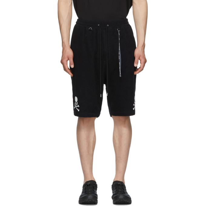 mastermind WORLD Black Terrycloth Logo Shorts MASTERMIND WORLD