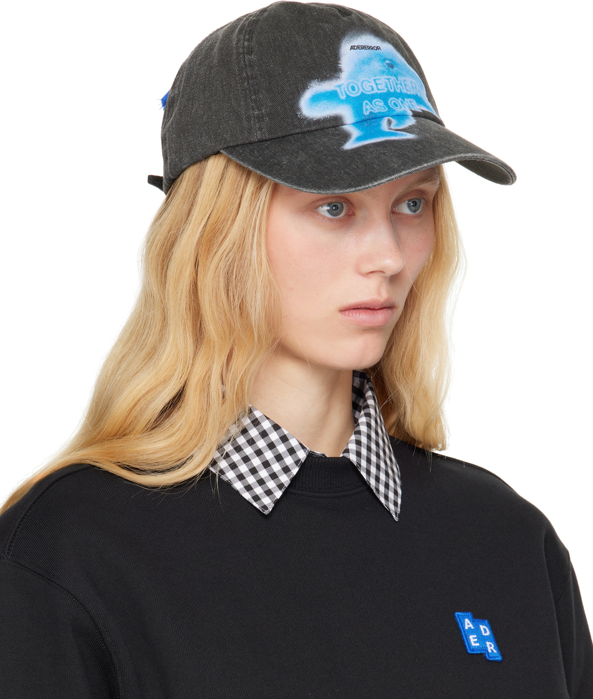 ADER error Black Faded Denim Cap ADER error