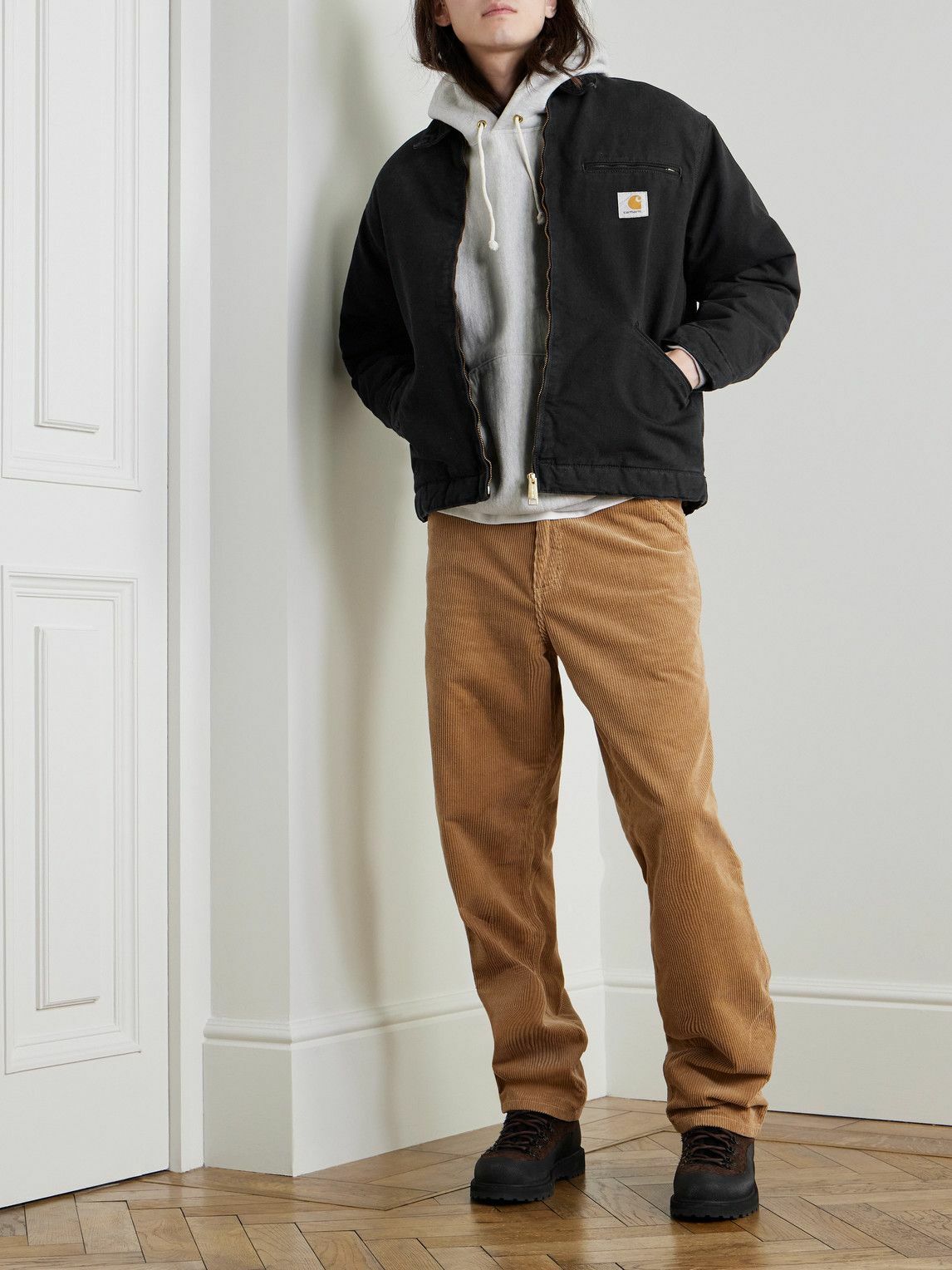 Carhartt WIP - OG Detroit Corduroy-Trimmed Padded Organic Cotton-Canvas ...