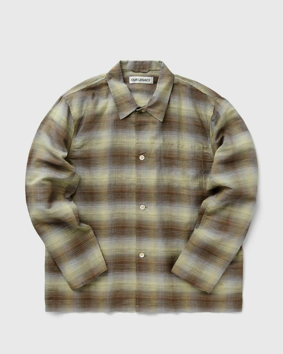 Our Legacy Box Shirt Brown/Green Longsleeves Our Legacy