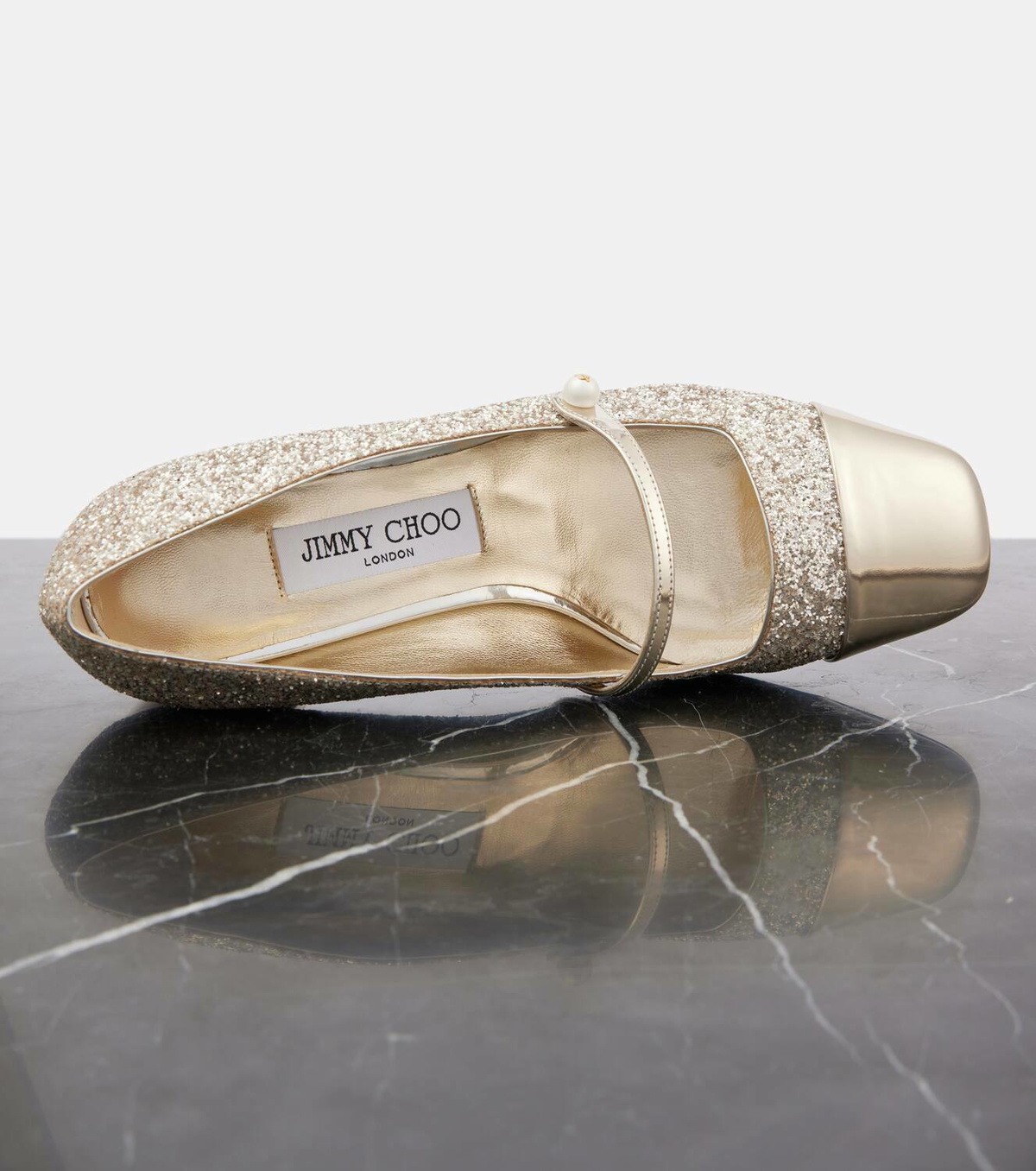 Jimmy Choo Elisa 45 glitter and leather pumps Jimmy Choo