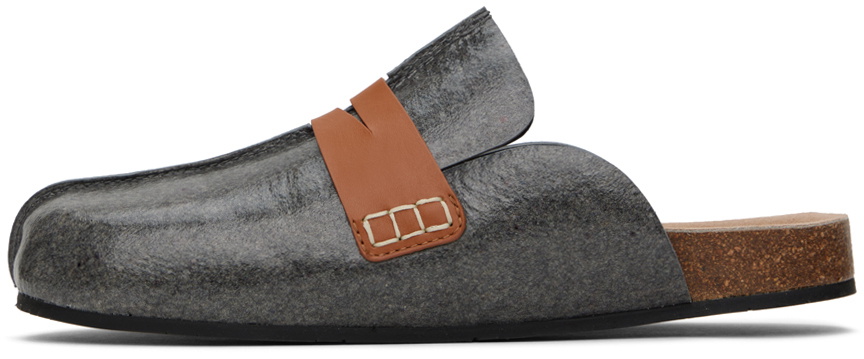 JW Anderson Gray Laminated Felt Mules JW Anderson