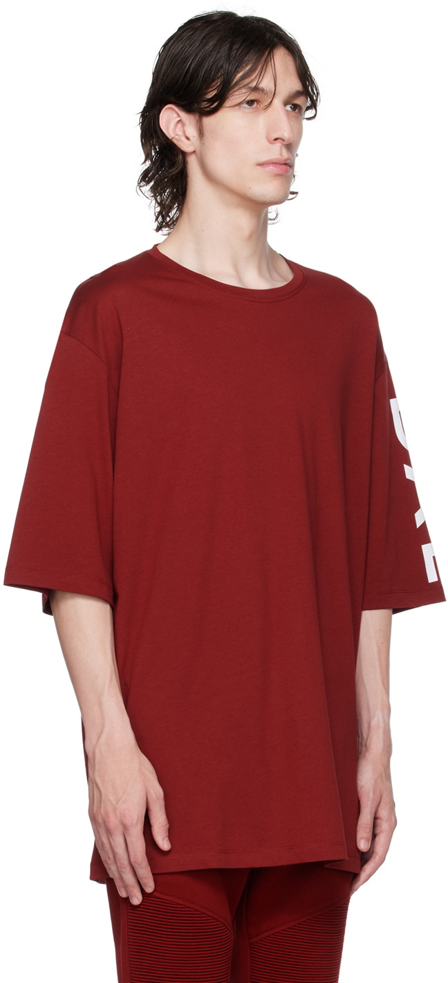 Balmain Red Printed T-Shirt Balmain