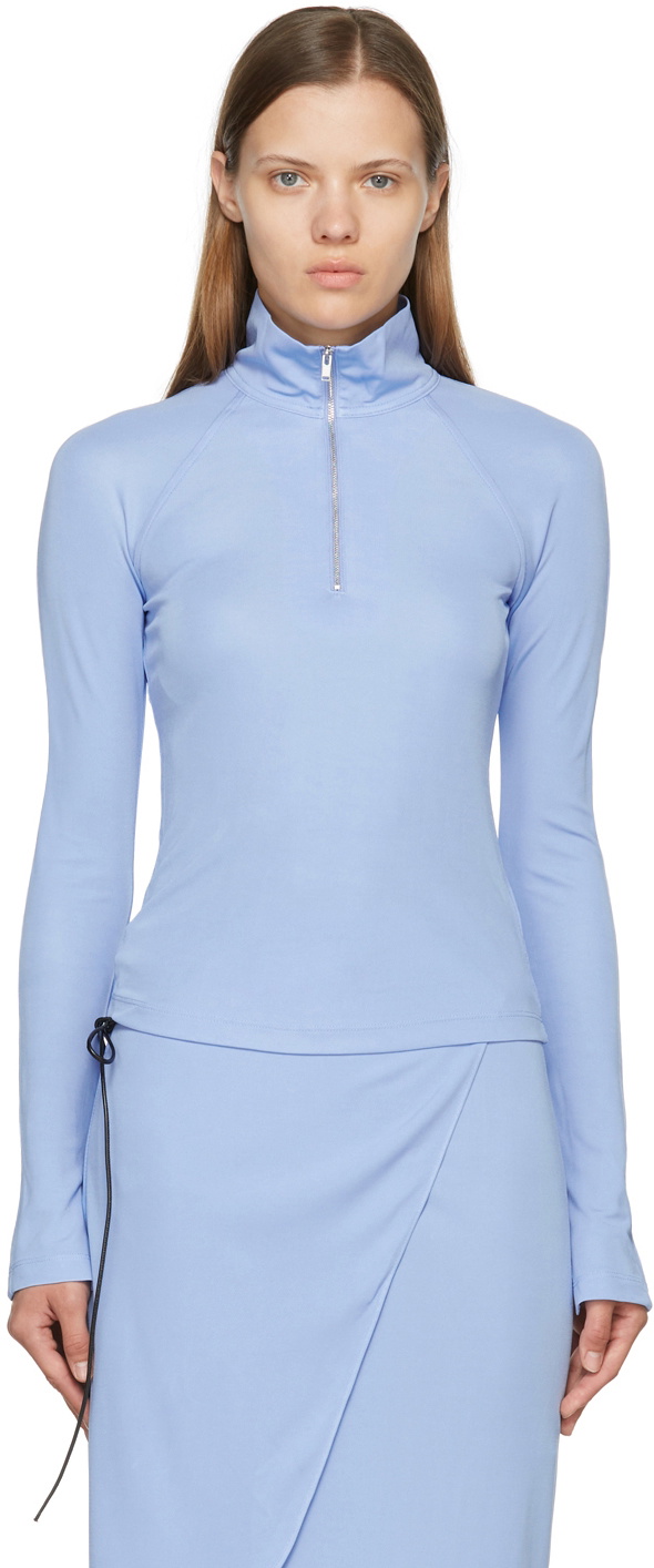 Helmut Lang Blue Quarter-Zip Top Helmut Lang