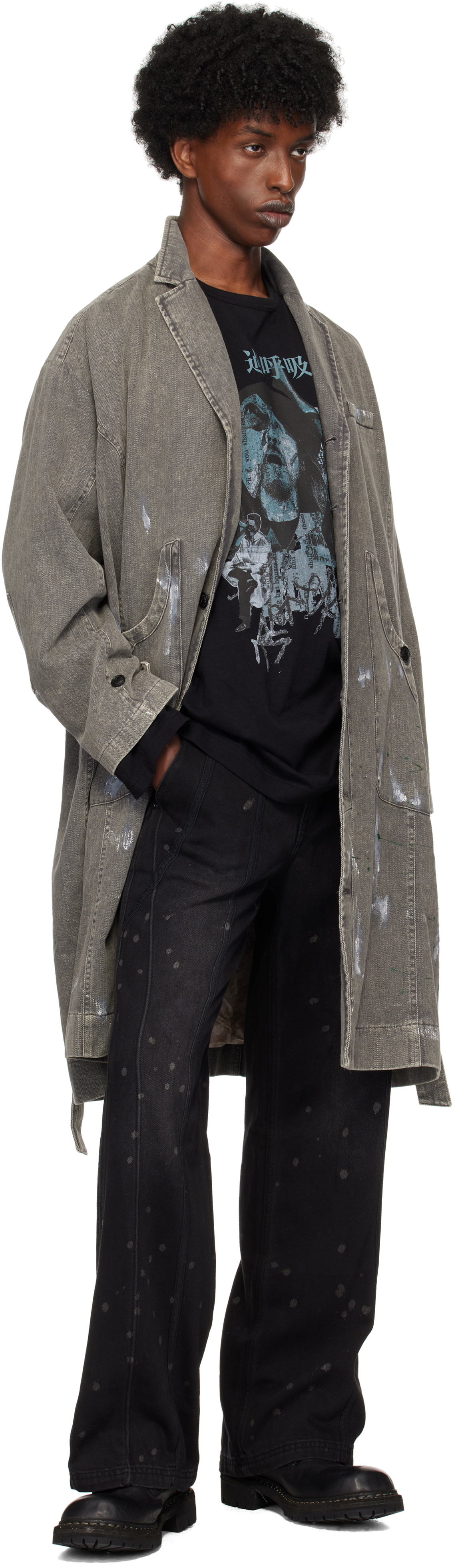 Professor.E Gray Work Denim Coat