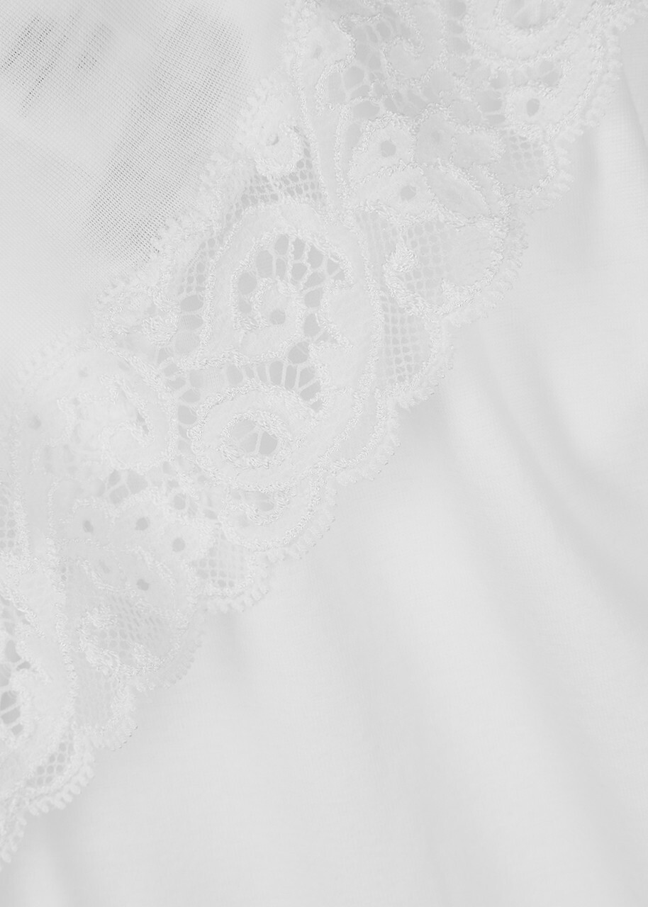 Hanro Moments Lace-trimmed Cotton top White Hanro