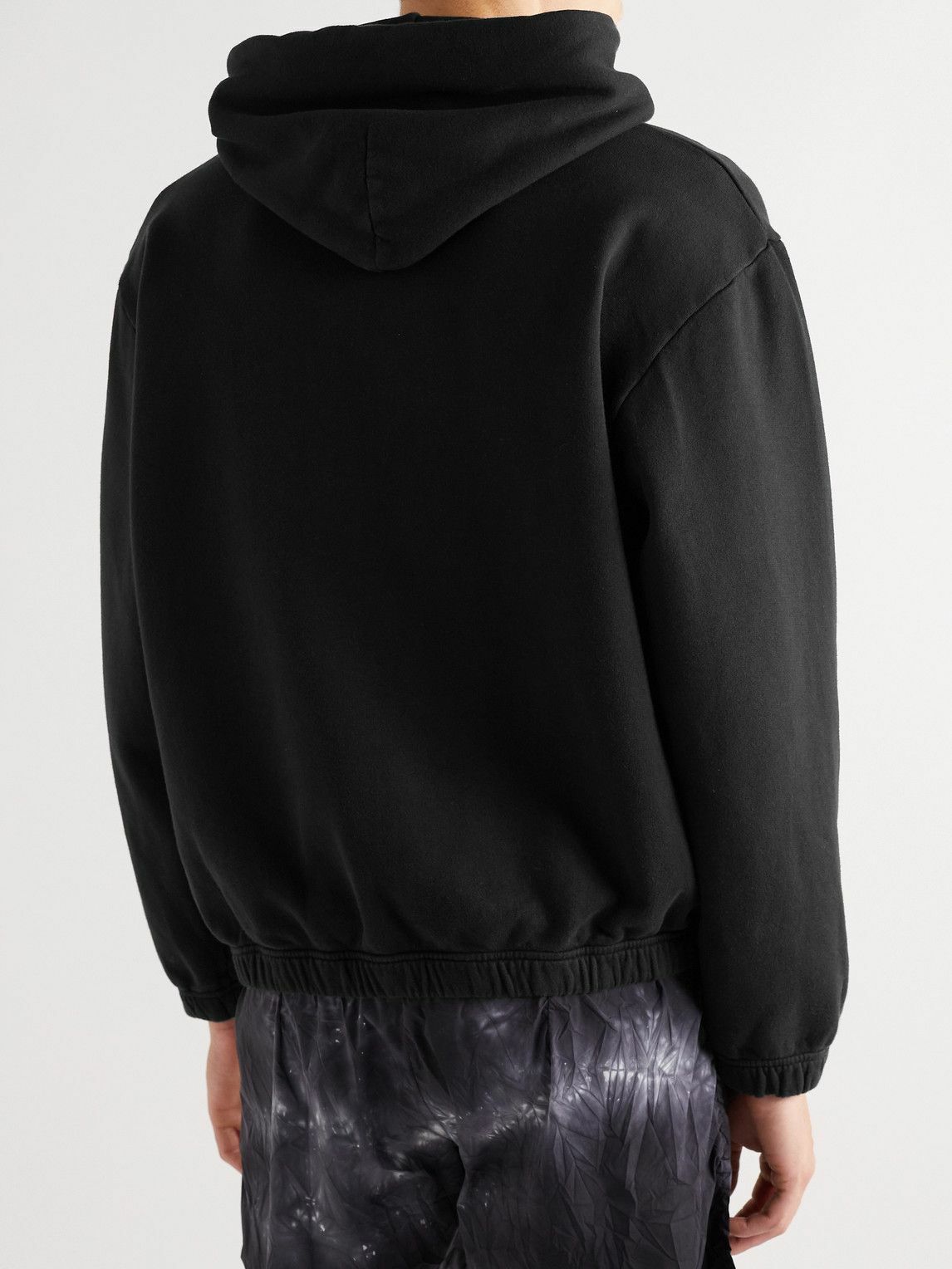 Satisfy - Logo-Print Cotton-Jersey Hoodie - Black Satisfy