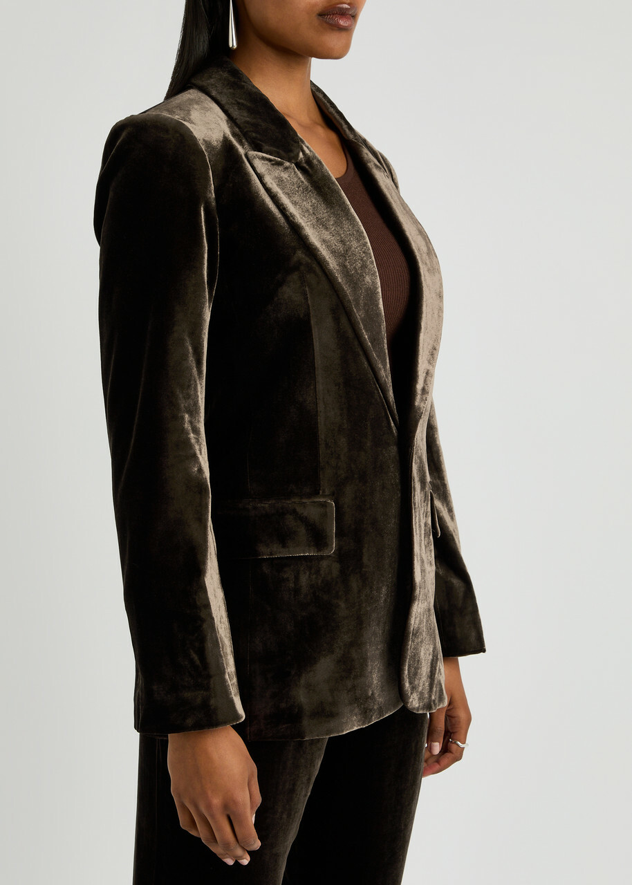 Frame Velvet Blazer Dark Brown Frame Denim