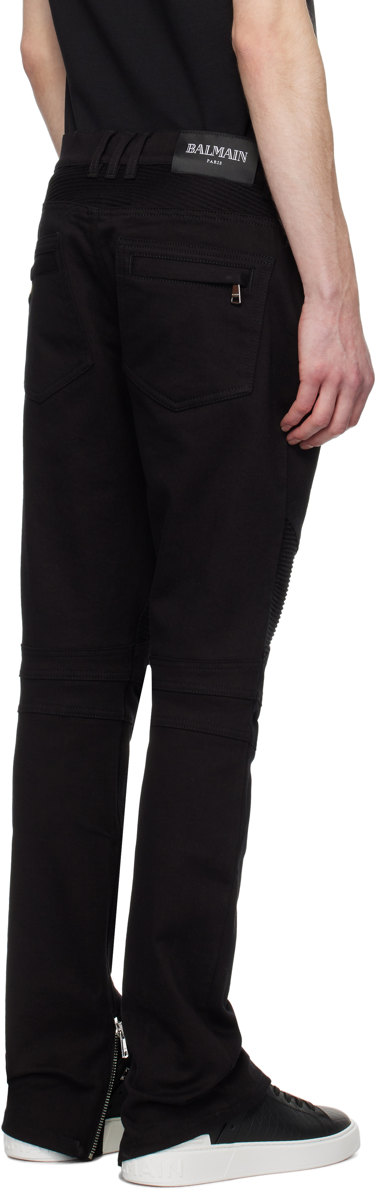Balmain Black Slim-Fit Biker Jeans Balmain