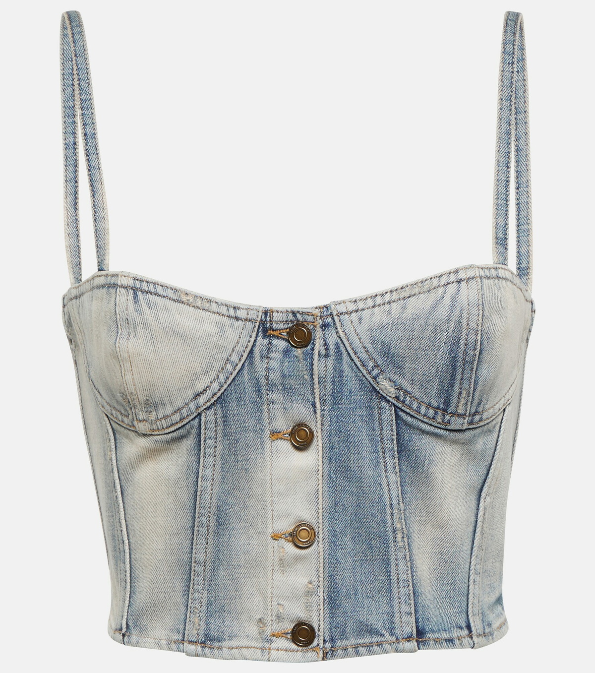 Saint Laurent - Denim cropped corset Saint Laurent