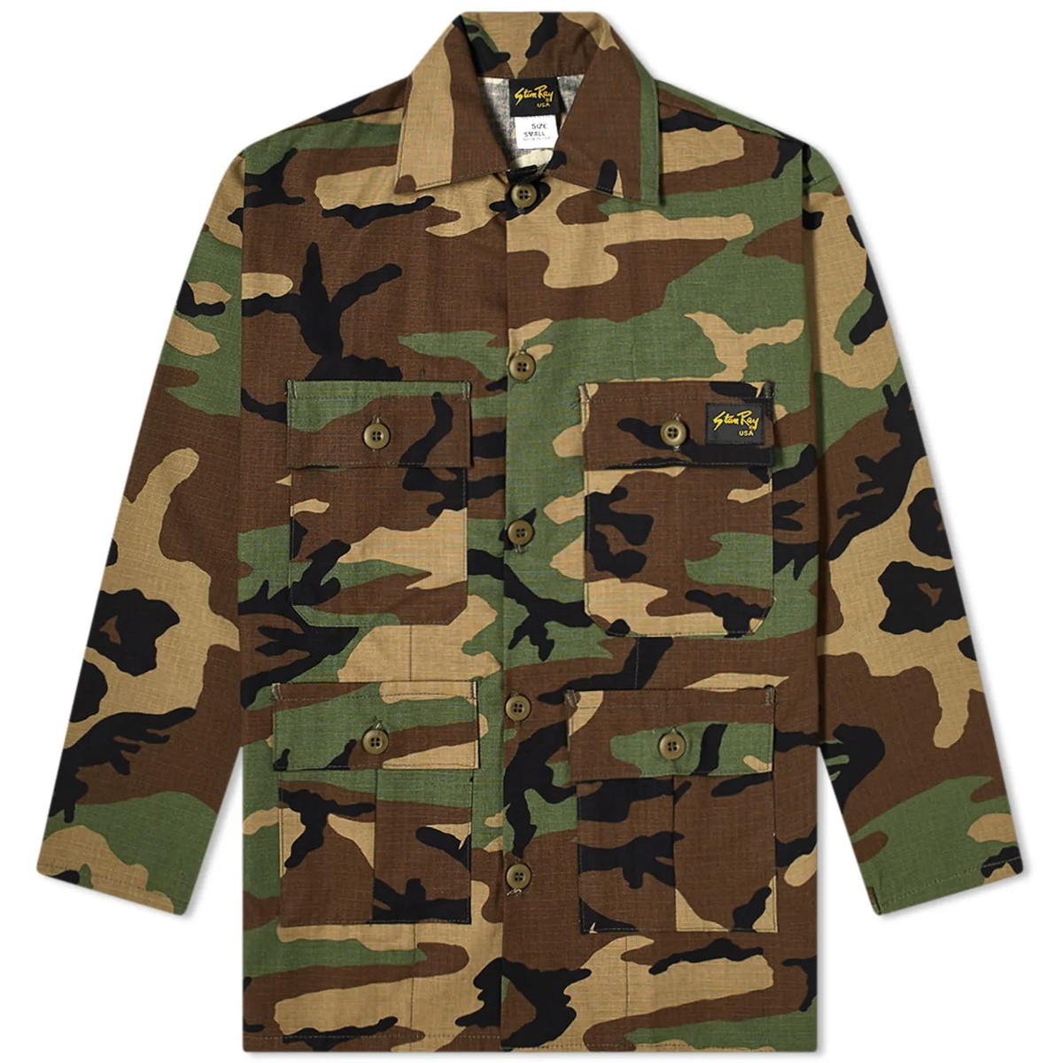 Stan Ray Men's Four Pocket Jacket in Woodland Camo Ripstop Stan Ray