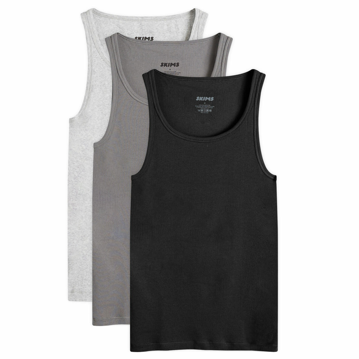 SKIMS Men's Cotton Rib Tank - 3-Pack in Heather Multi SKIMS