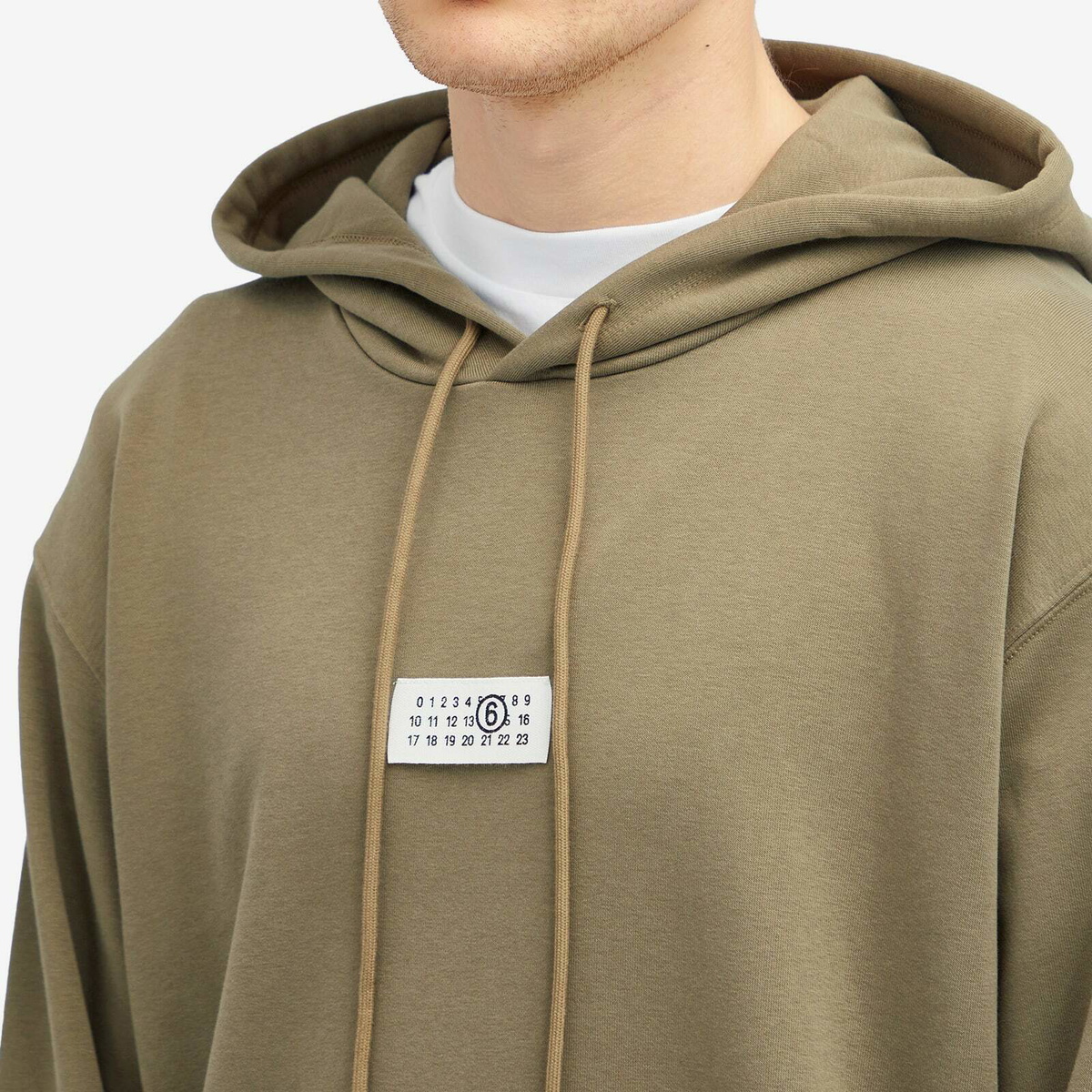MM6 Maison Margiela Men's Number Label Hoodie in Bus Green MM6 Maison ...