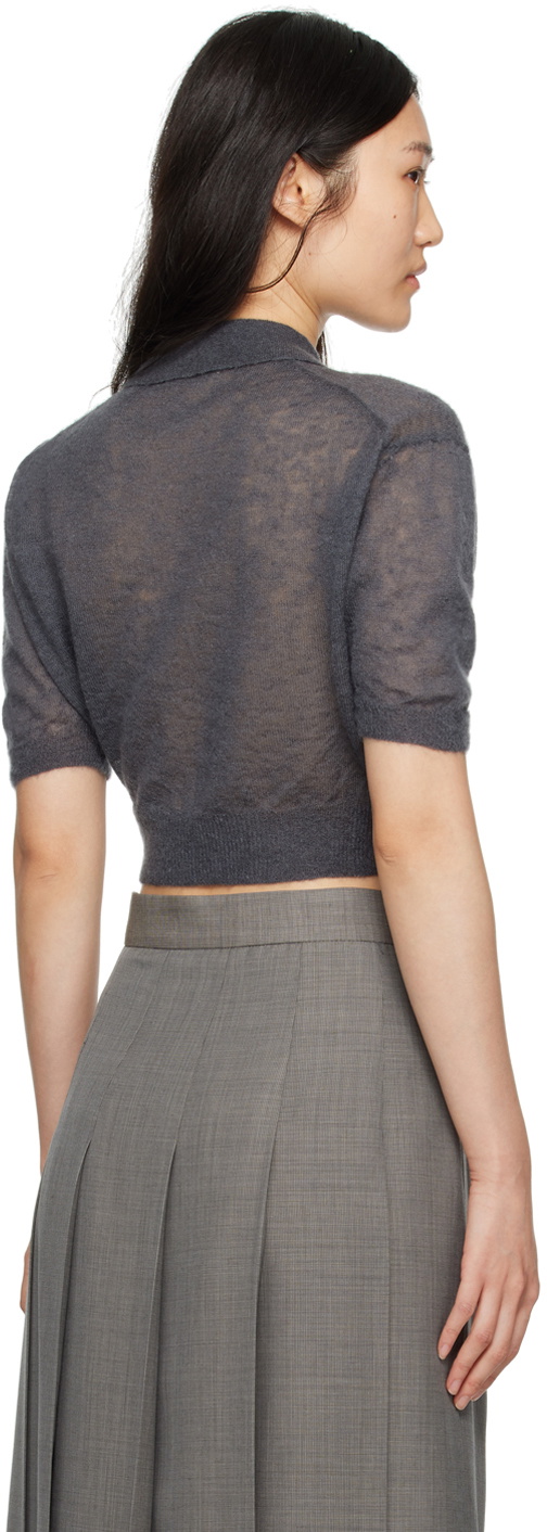 AURALEE Gray Sheer Polo Auralee