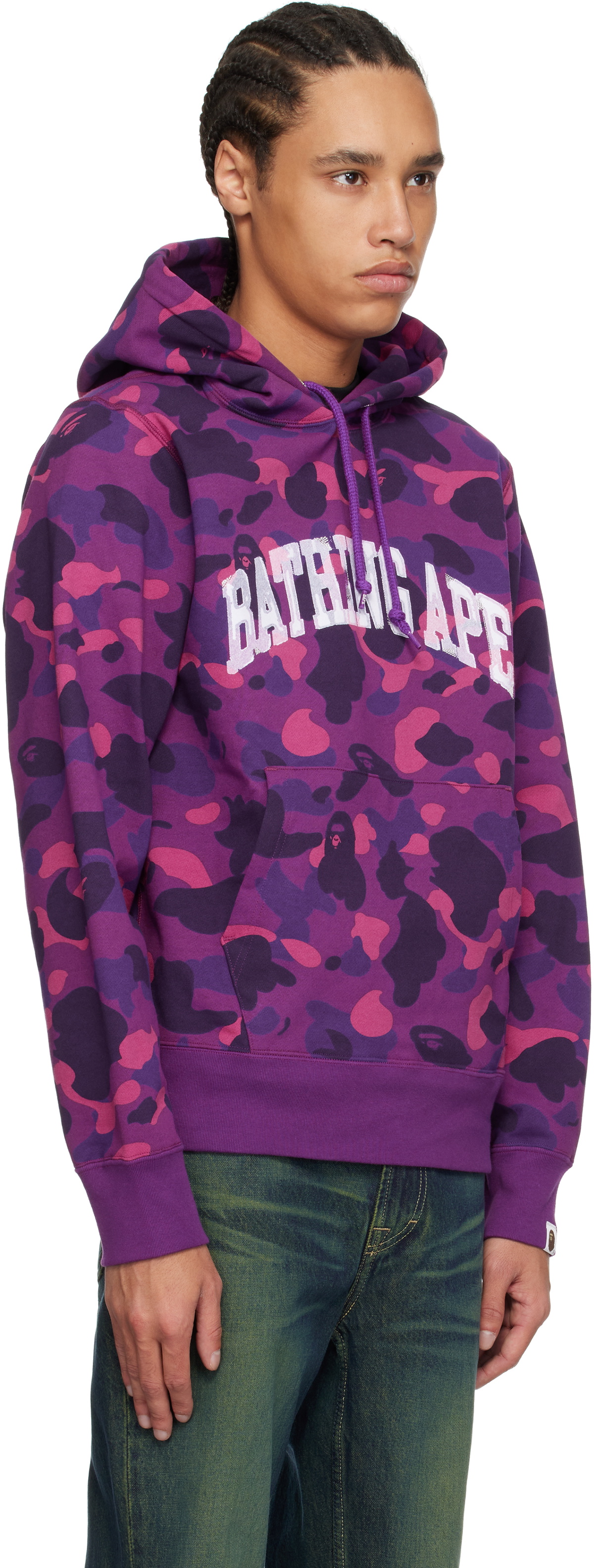 BAPE Purple Color Camo Pullover Hoodie A Bathing Ape