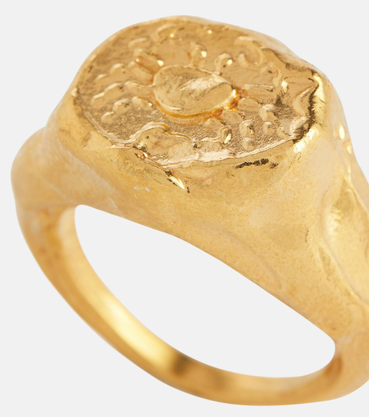 Alighieri - Cancer 24kt gold-plated signet ring Alighieri