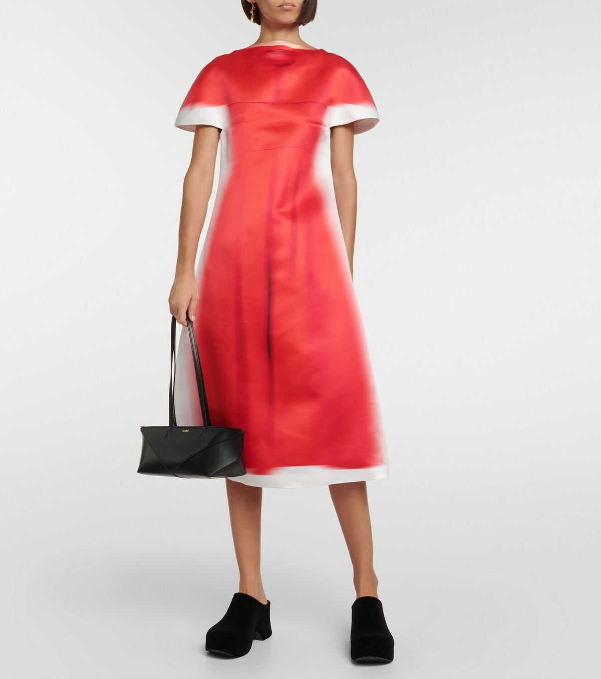 Loewe Blurred printed silk midi dress Loewe