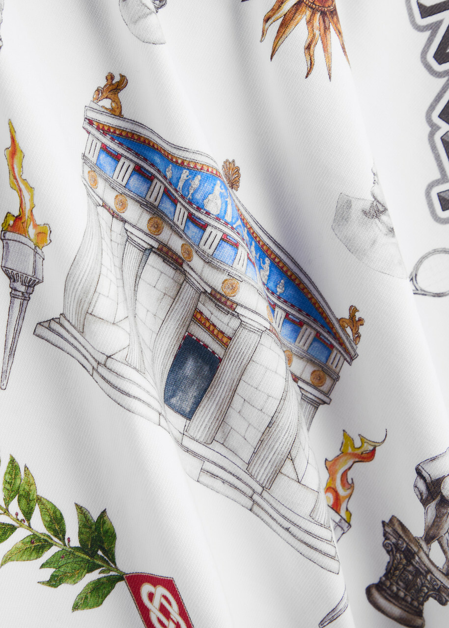 Casablanca Casa Temple Du Sport Printed Cotton T-shirt White Casablanca