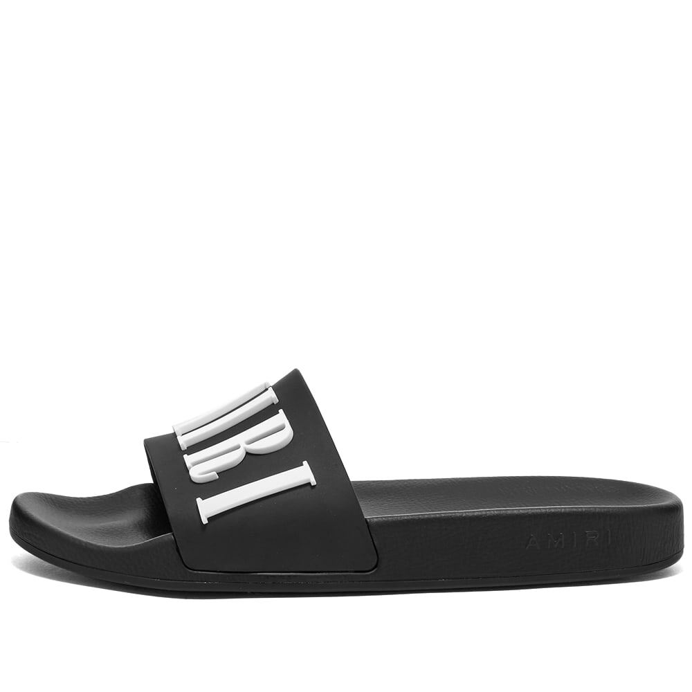 AMIRI Women's Logo Pool Slide in Black/White Amiri