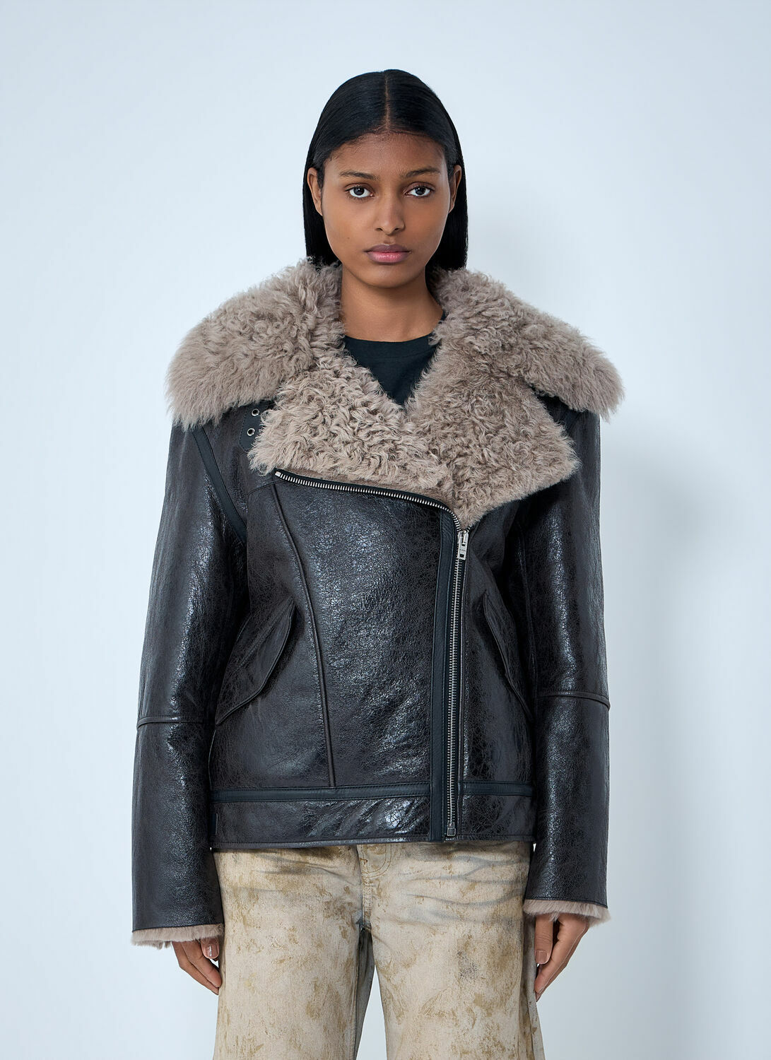 Acne Studios Leather Shearling Jacket Acne Studios