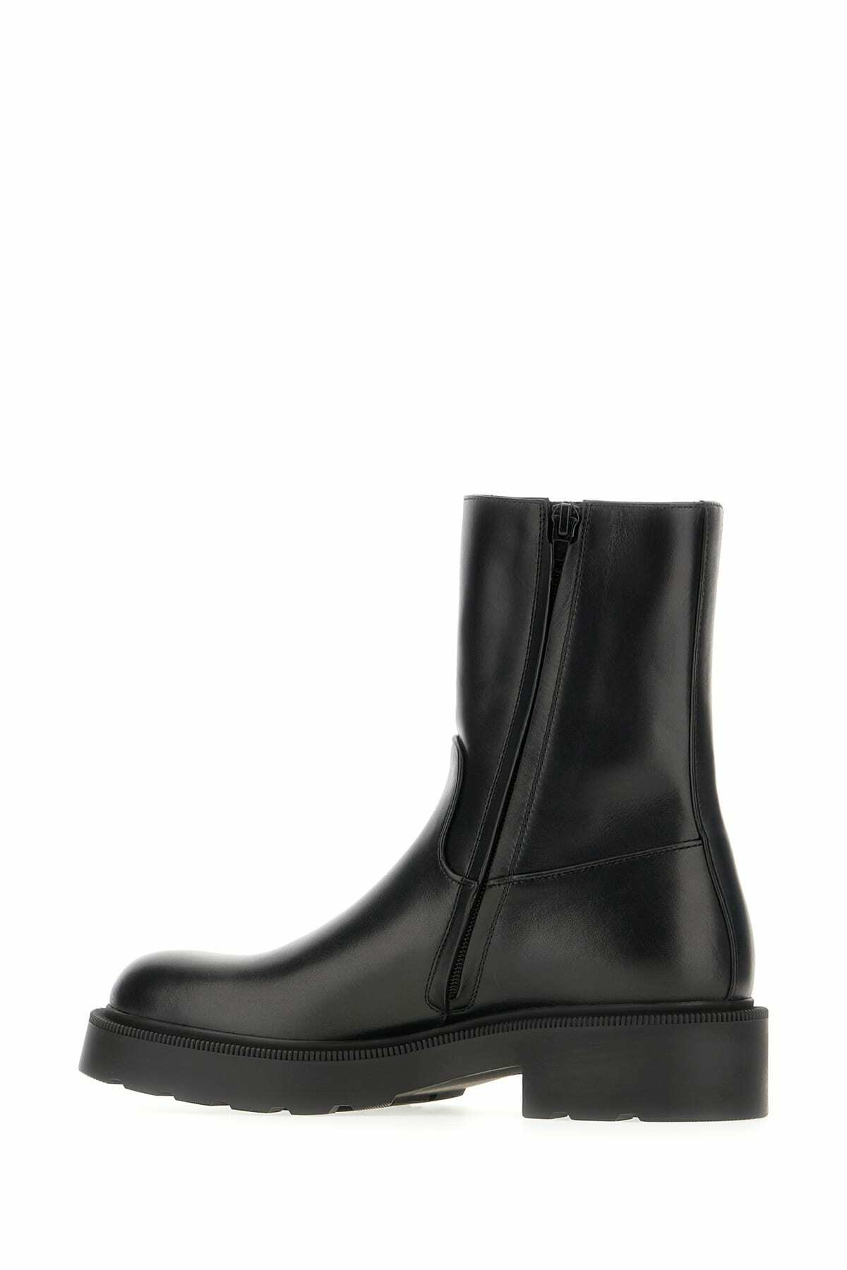 The Row Black Leather Ankle Boots The Row