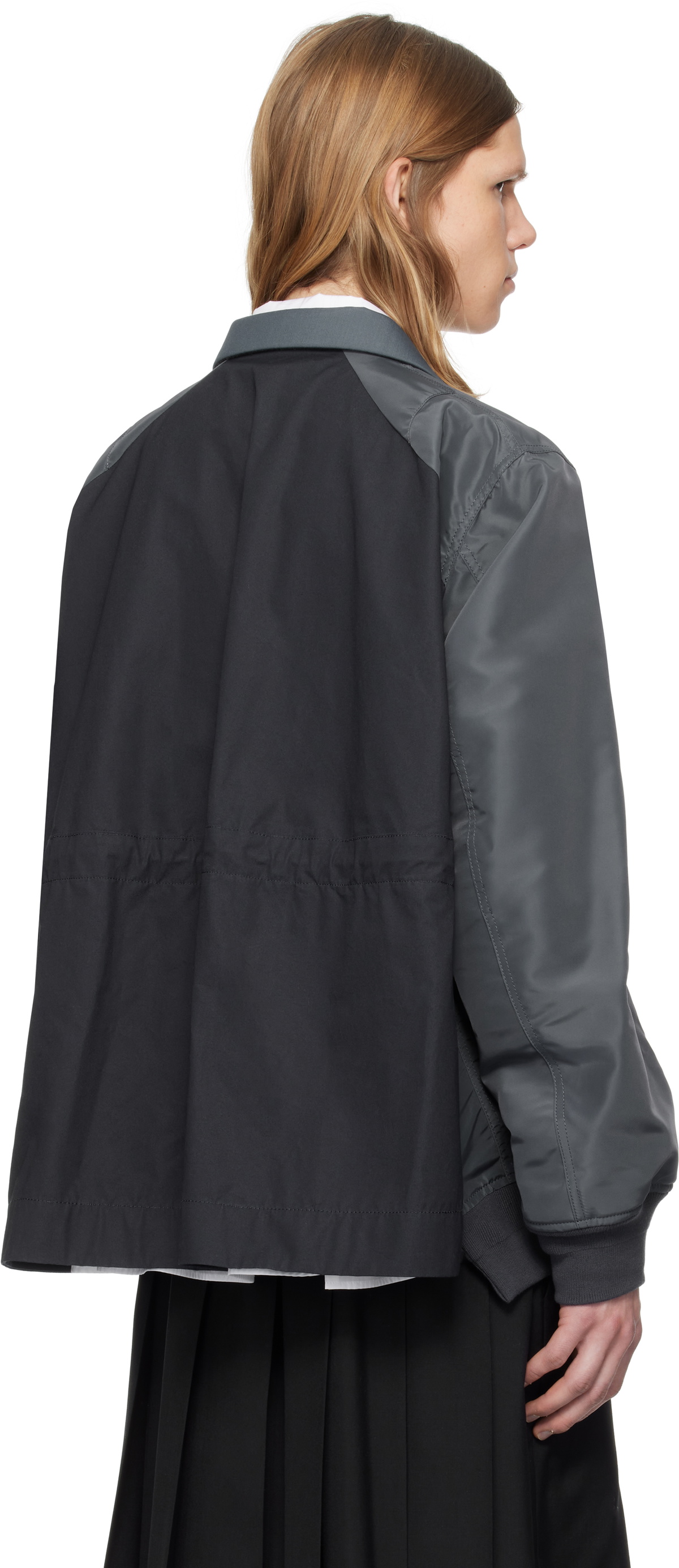 sacai Blue Suiting Bonding Mix Blazer Sacai