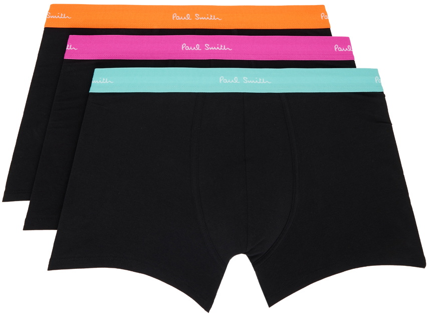 Paul Smith Three-Pack Black Contrast Waistband Boxer Briefs Paul Smith