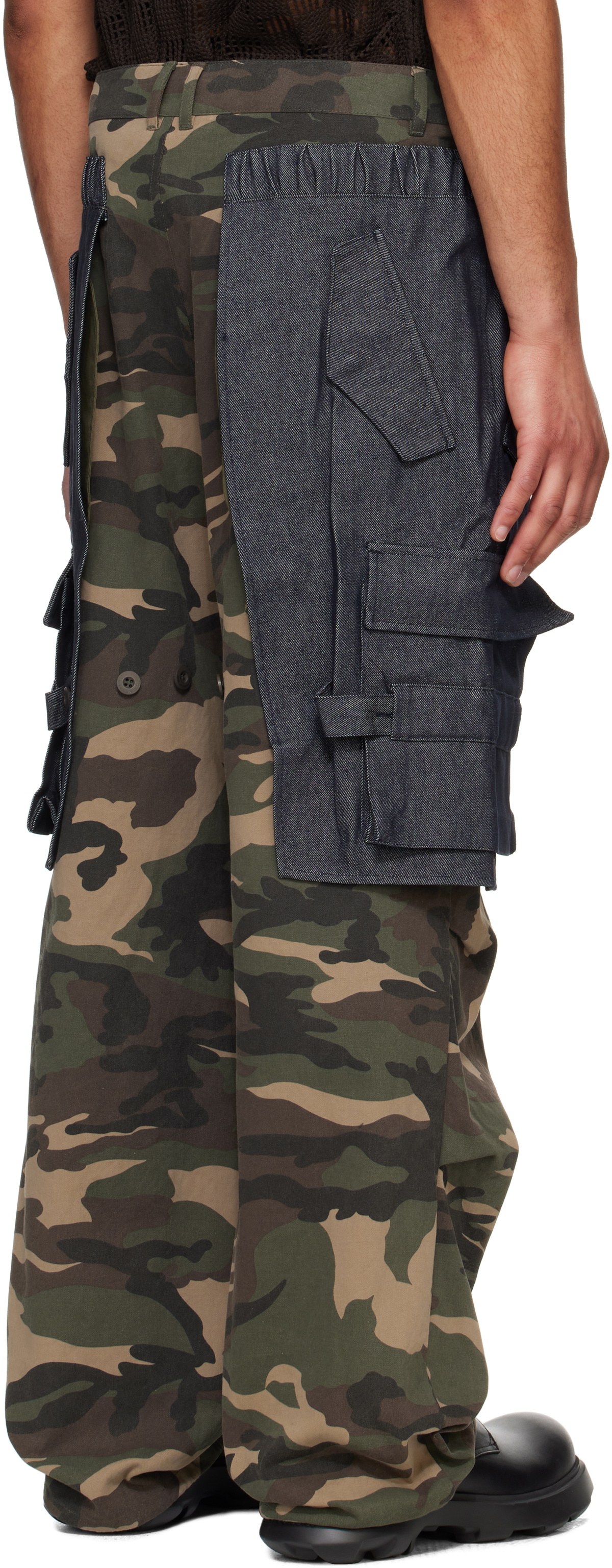 Andersson Bell SSENSE Exclusive Navy & Khaki Raptor Layered Cargo Pants ...