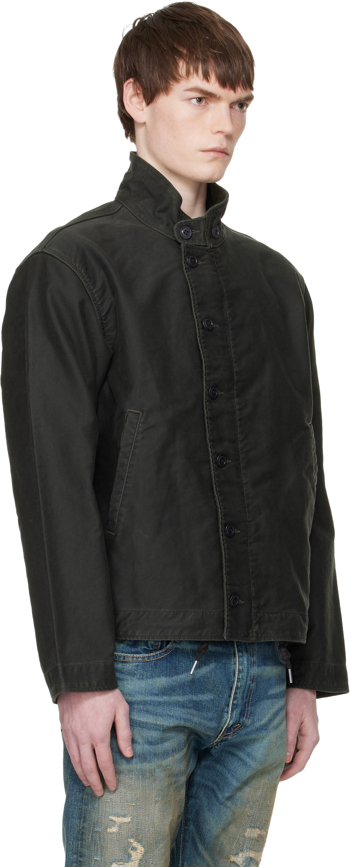 RRL Black Corduroy-Collar Cotton Deck Jacket RRL