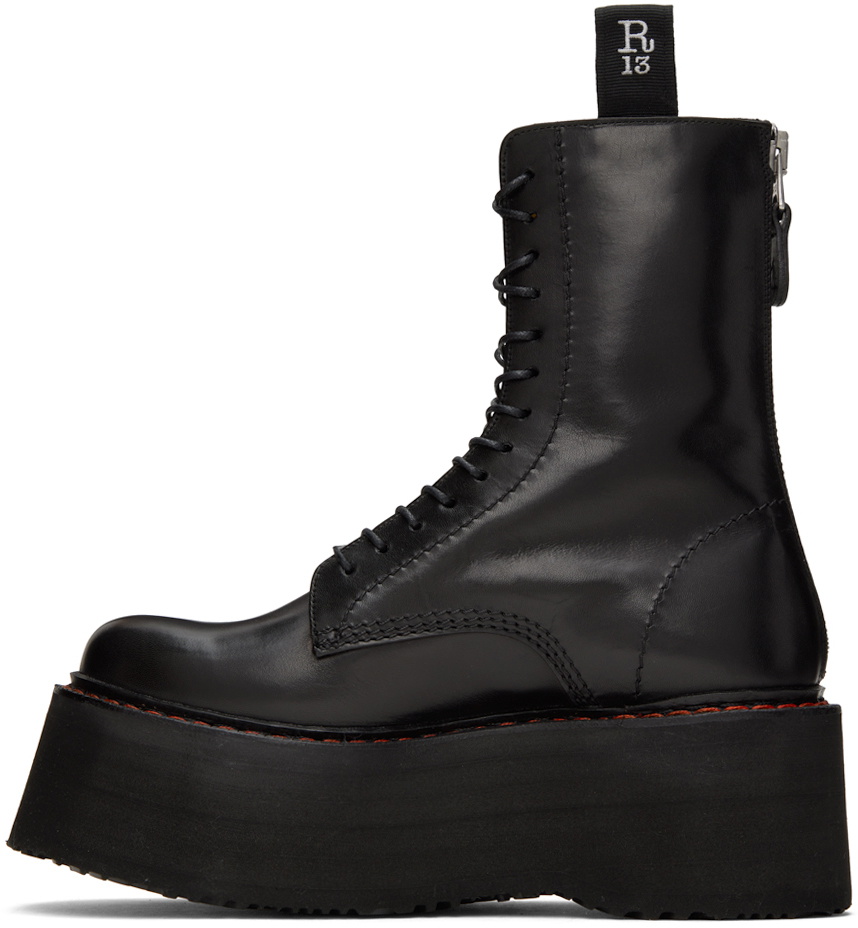 R13 Black Double Stack Boots R13