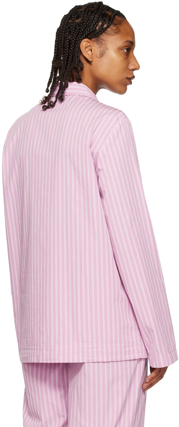 Tekla Pink Striped Pyjama Shirt Tekla Fabrics